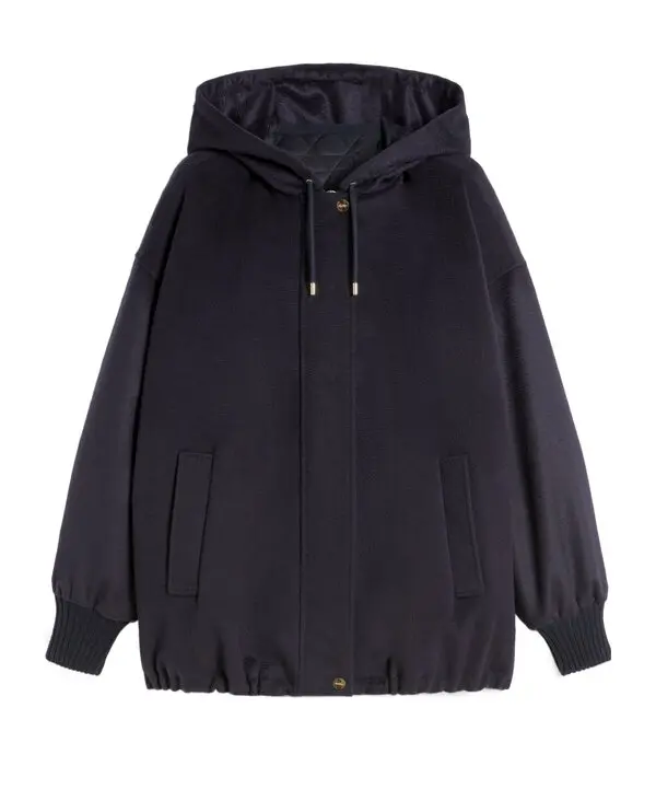 Max Mara Derris Drawstring Long-sleeved Coat - Blue