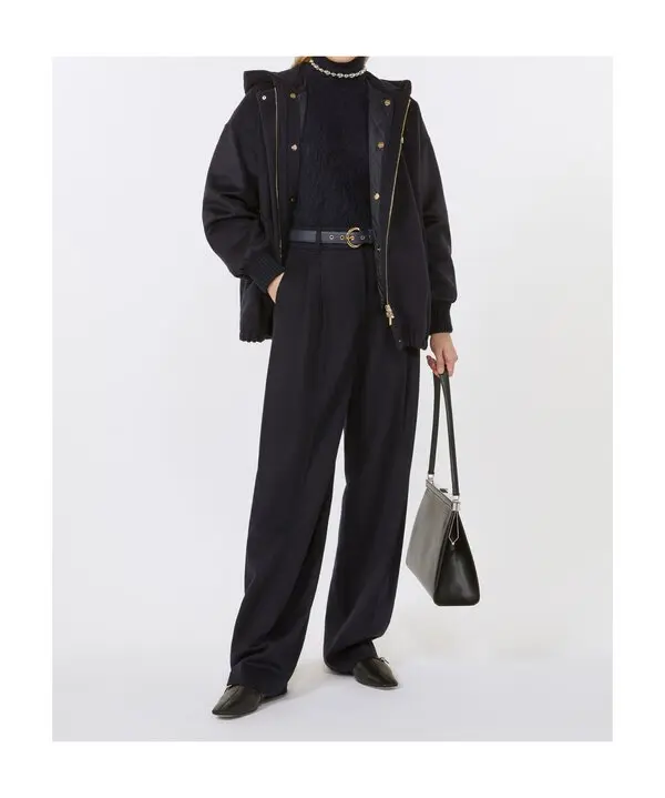Max Mara Derris Drawstring Long-sleeved Coat - Blue