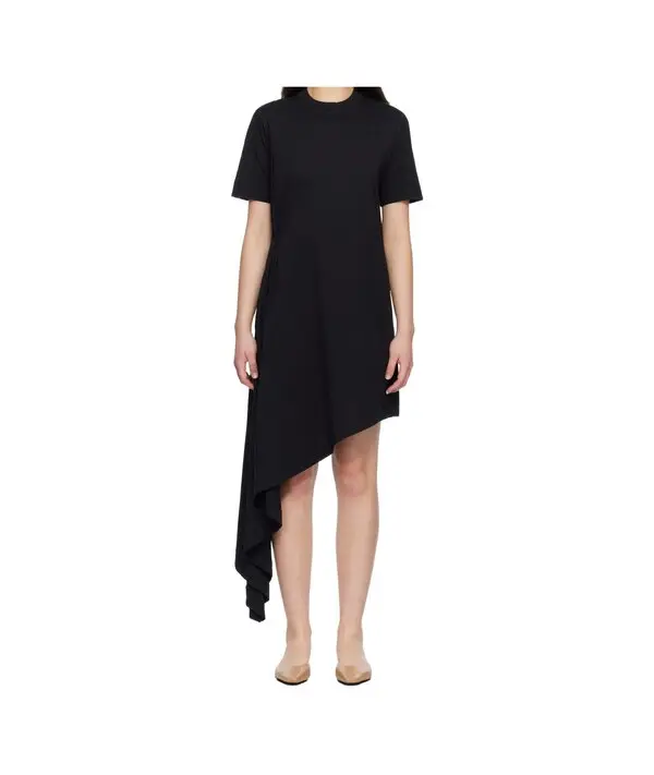 Loulou De Saison Igari Asymmetrical T-shirt Dress - Black