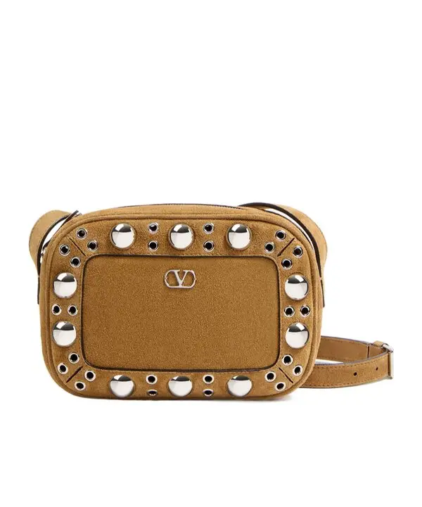 Valentino Garavani Nellecote Vlogo Signature Zip-up Shoulder Bag - Warm Brown