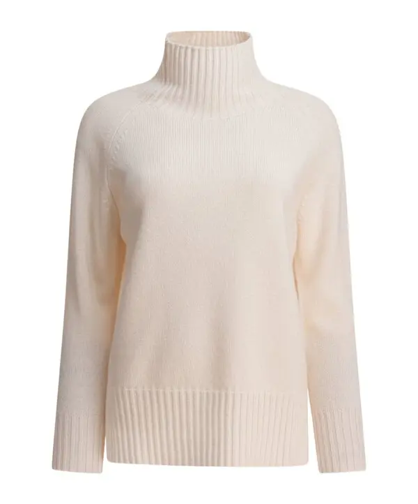 KANGRA High-neck Ribbed Sweater - Beige