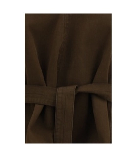 LEMAIRE Belted V-neck Top - Cacao