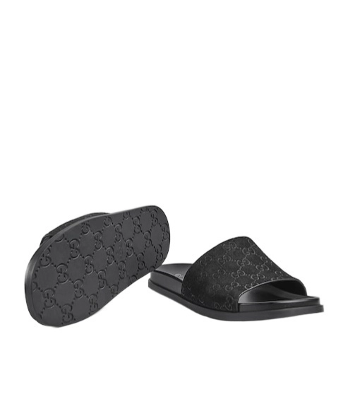 Gucci Logo Detailed Suede Slide Sandals