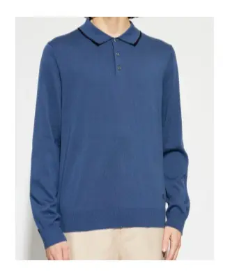 Paul Smith Logo Embroidered Knitted Polo Shirt