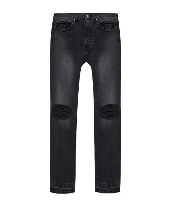 Rhude Distressed Relaxed Fit Jeans - Black
