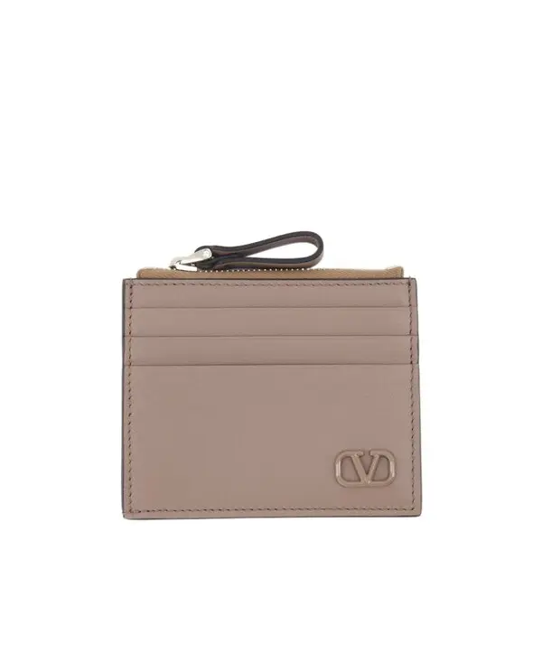 Valentino Garavani Vlogo Plaque Cardholder - Nude