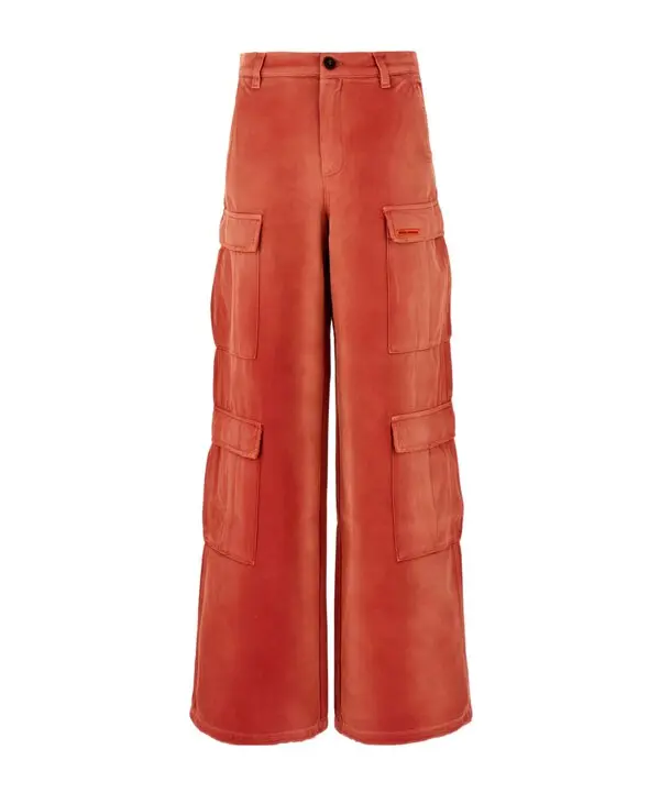 Heron Preston High-waisted Wide-leg Cargo Pants - Red
