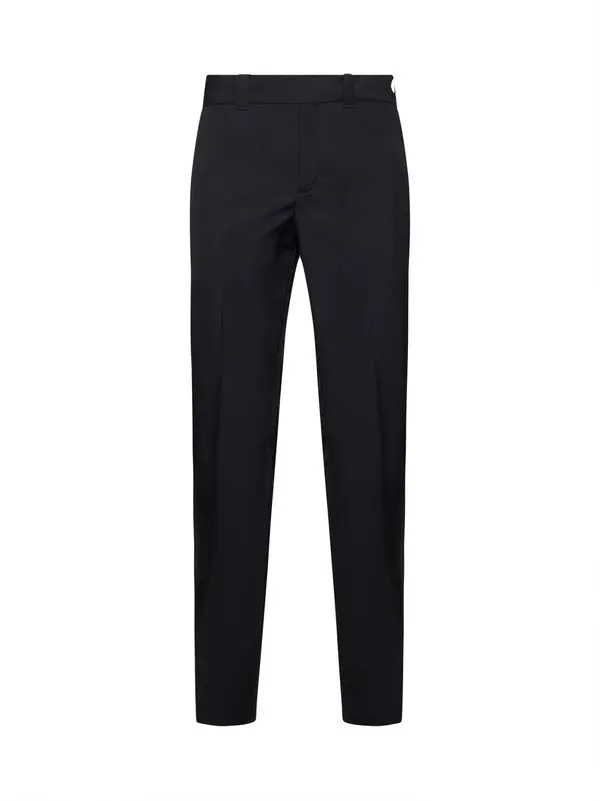 Prada Logo Detailed Tapered Leg Trousers - Black