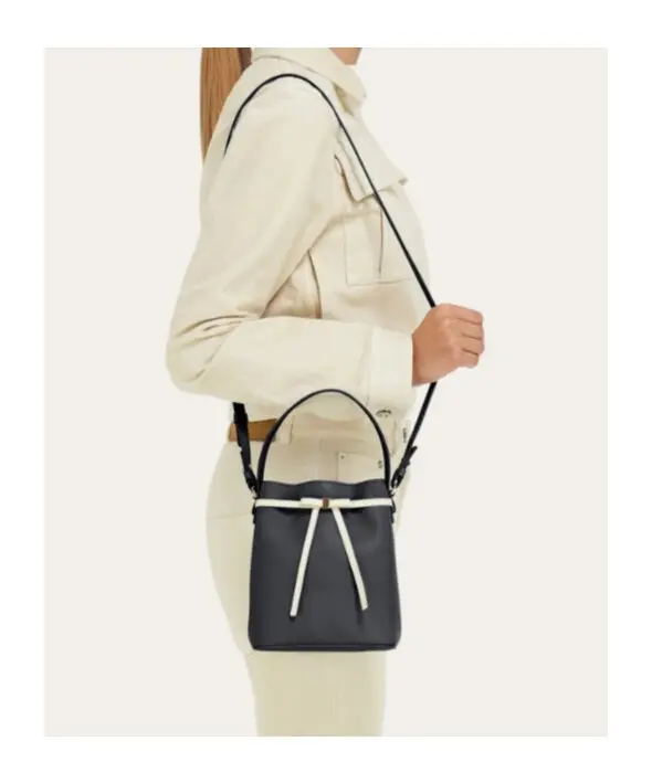 FERRAGAMO Drawstring Bucket Bag With Bow Detail