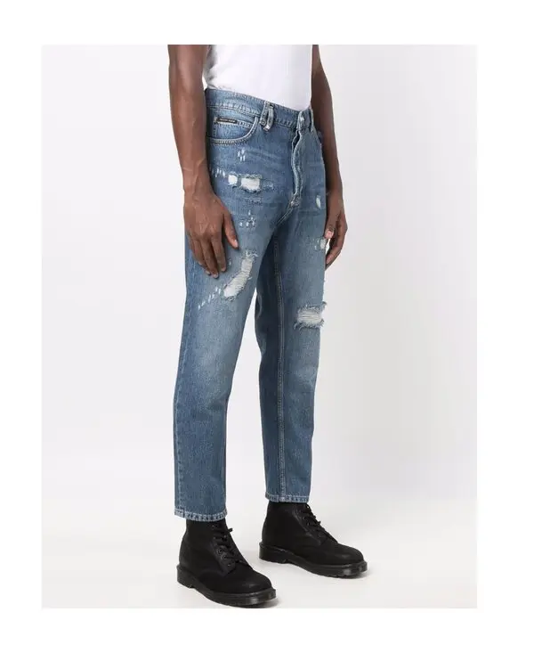 Philipp Plein Iconic Tapered Jeans With Rear Logo Decals