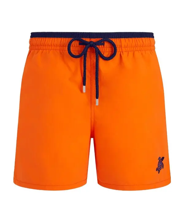 Vilebrequin Bi-color Swim Shorts With Drawstring Waist - Orange