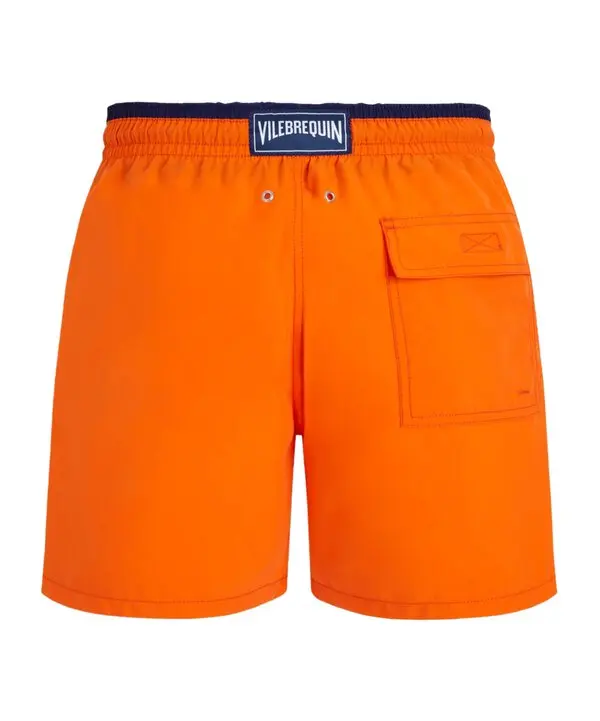Vilebrequin Bi-color Swim Shorts With Drawstring Waist - Orange