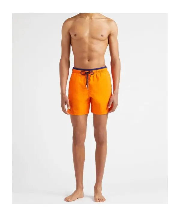 Vilebrequin Bi-color Swim Shorts With Drawstring Waist - Orange