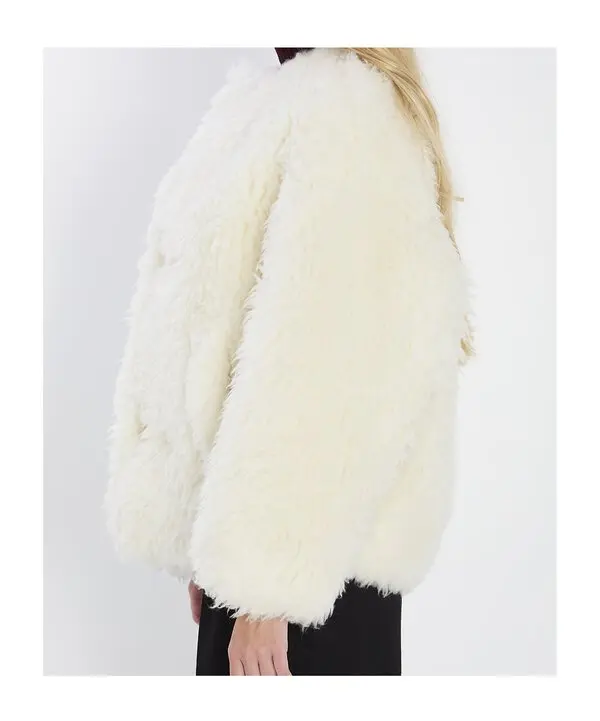Celine Coat In Fluffy Wool