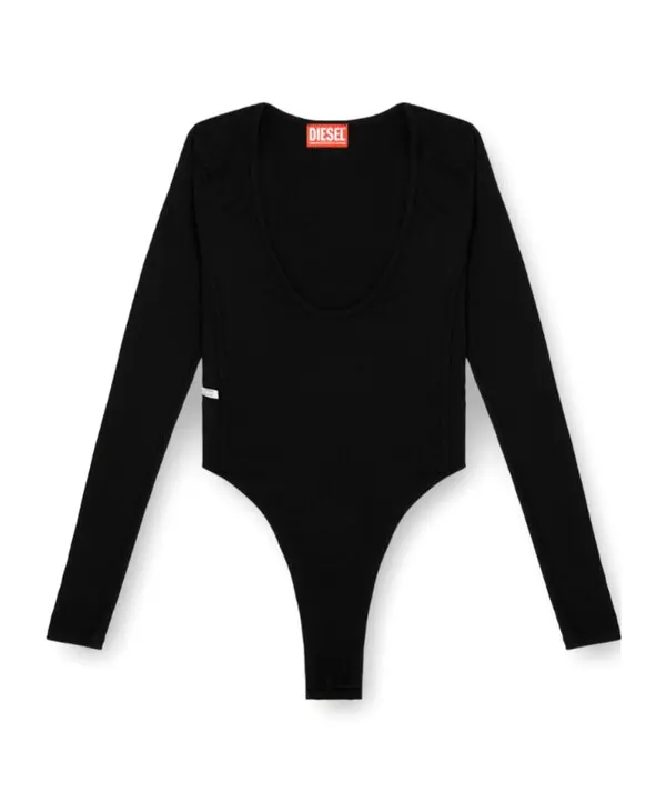 DIESEL® Ribbed Thong Bodysuit - Black