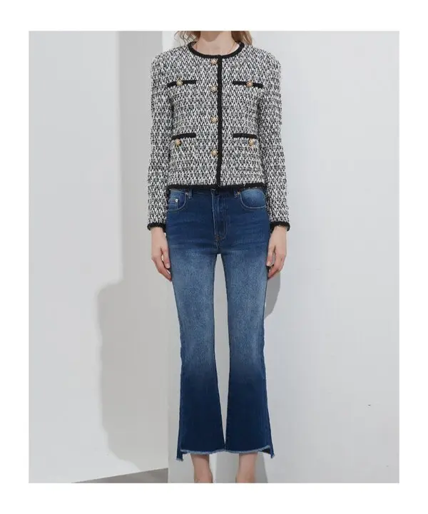 Marissa Chiara Textured Long-sleeve Jacket With Button Detail
