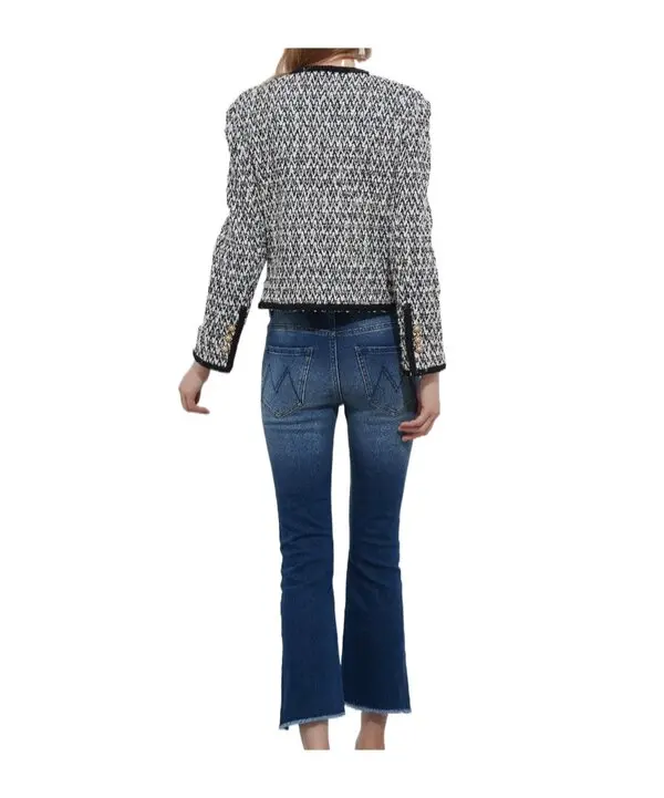 Marissa Chiara Textured Long-sleeve Jacket With Button Detail - Black