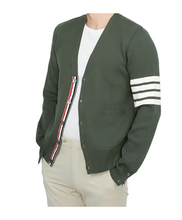 Thom Browne 4-bar Cotton Cardigan - Black