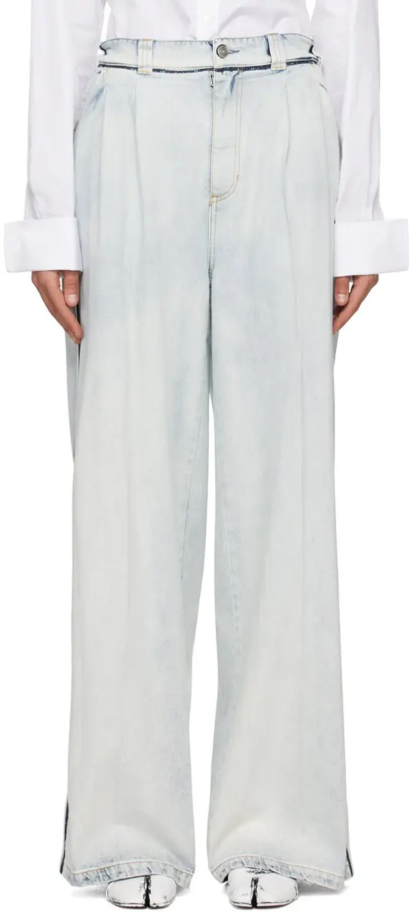 MAISON MARGIELA Memory Wide-leg Pleated Jeans