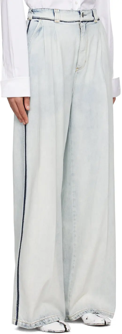 MAISON MARGIELA Memory Wide-leg Pleated Jeans