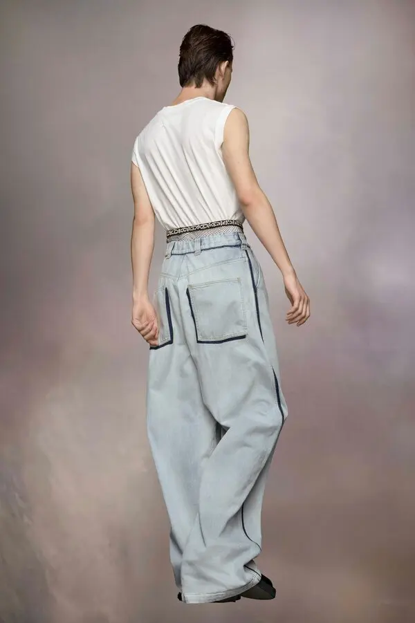 MAISON MARGIELA Memory Wide-leg Pleated Jeans