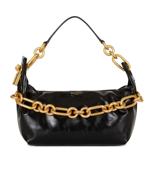 Balmain Medium Sync Bag With Gold Tone Hardware - Black