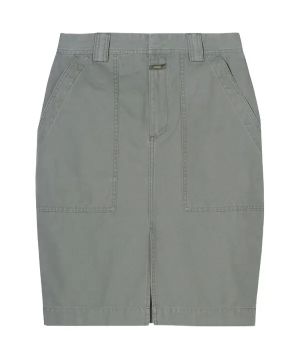 Closed Cotton Midi Skirt - Fadedgreen