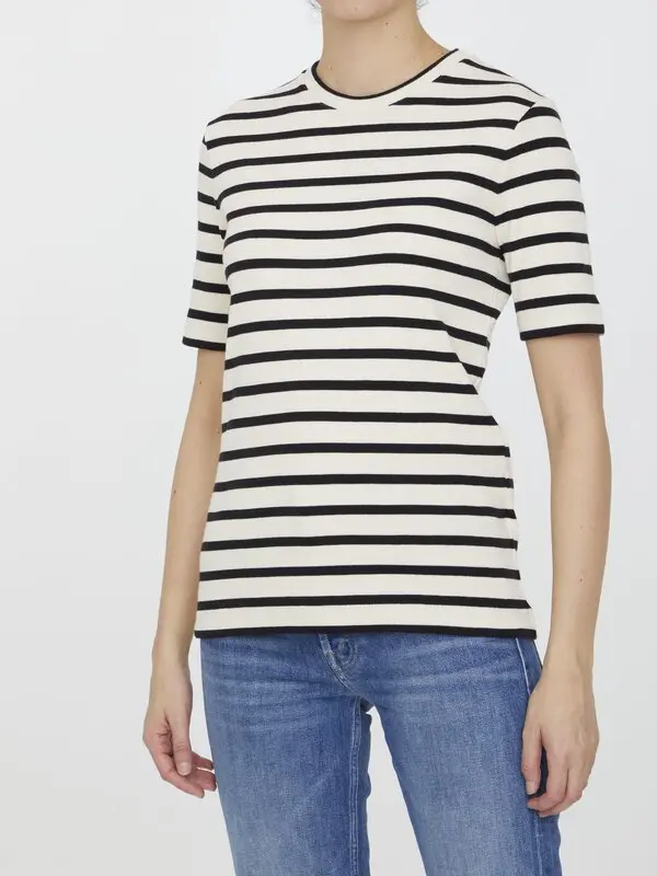 JIL SANDER Striped Crewneck T-shirt With Logo