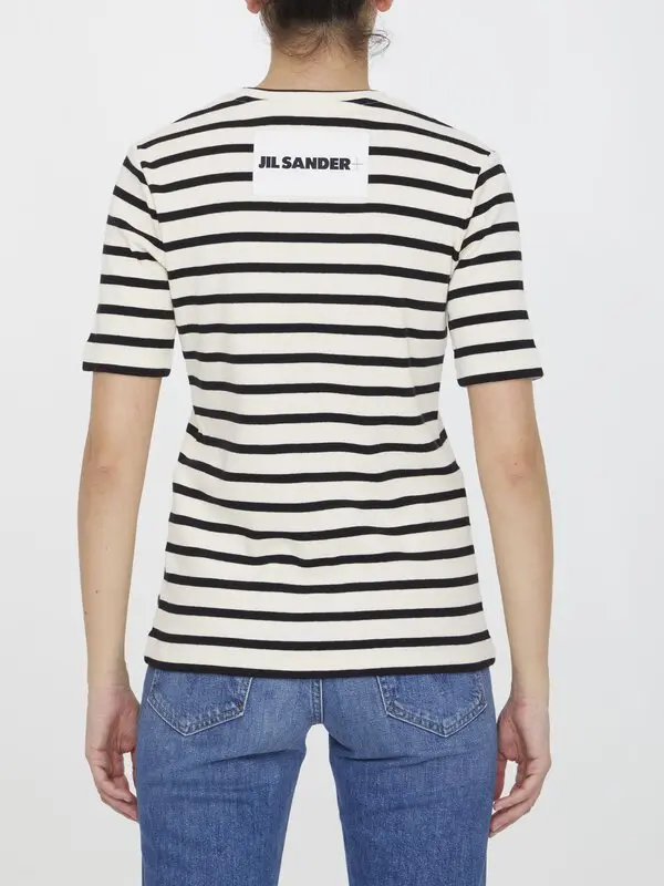 JIL SANDER Striped Crewneck T-shirt With Logo
