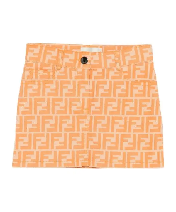 Fendi Logo Pattern Skirt - Nude