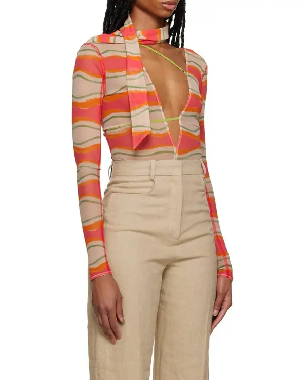 Jacquemus Le Abanaba Semi-sheer Bodysuit - White