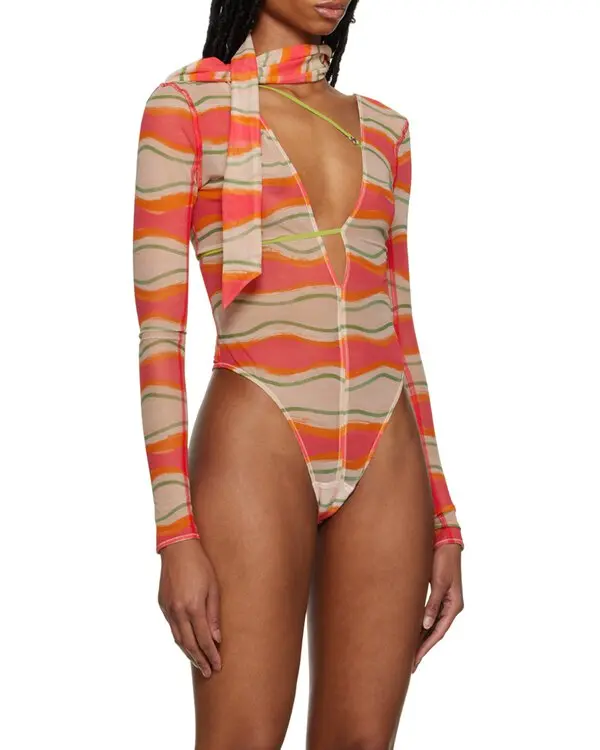 Jacquemus Le Abanaba Semi-sheer Bodysuit - White