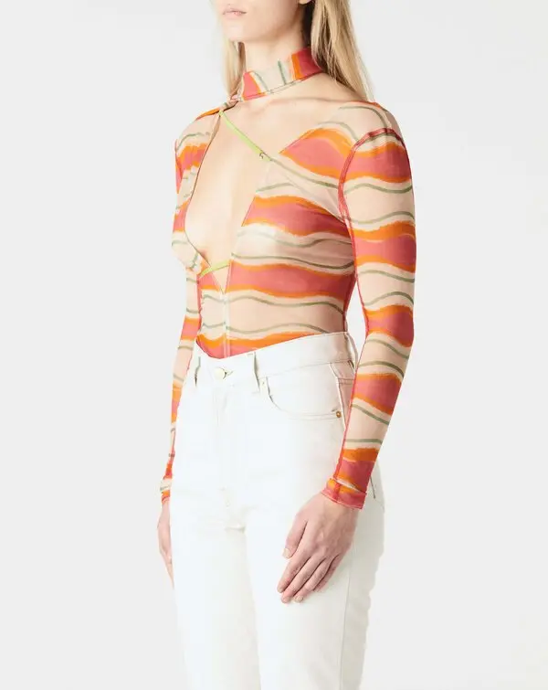 Jacquemus Le Abanaba Semi-sheer Bodysuit - White