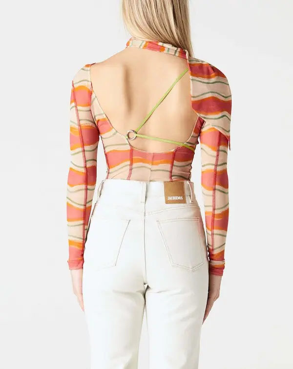 Jacquemus Le Abanaba Semi-sheer Bodysuit - White
