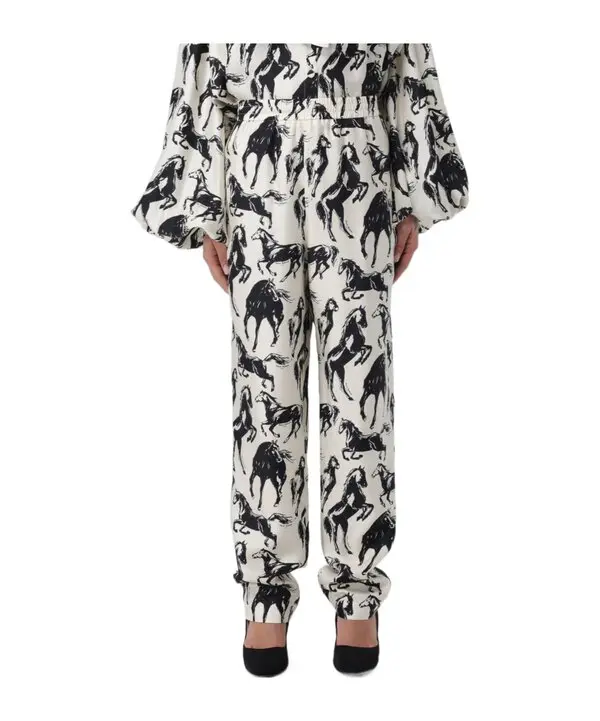 Balmain Horse Printed Twill Trousers