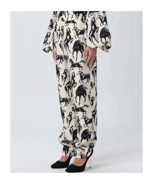 Balmain Horse Printed Twill Trousers