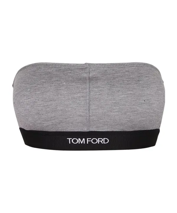 TOM FORD Logo-underband Bra - Grey