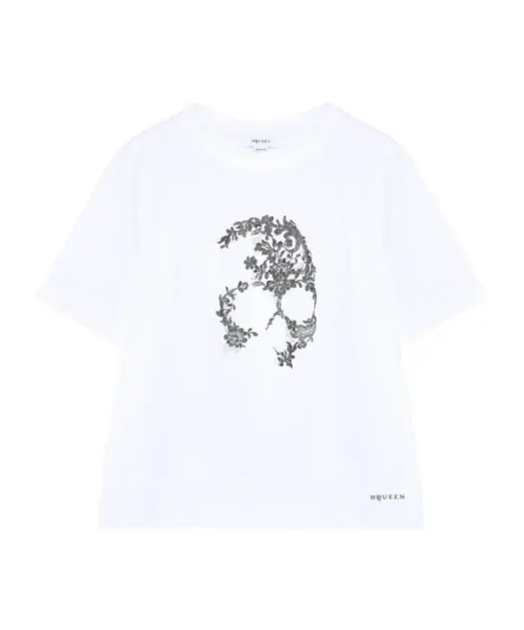 Alexander McQueen Laced Crewneck T-shirt - White