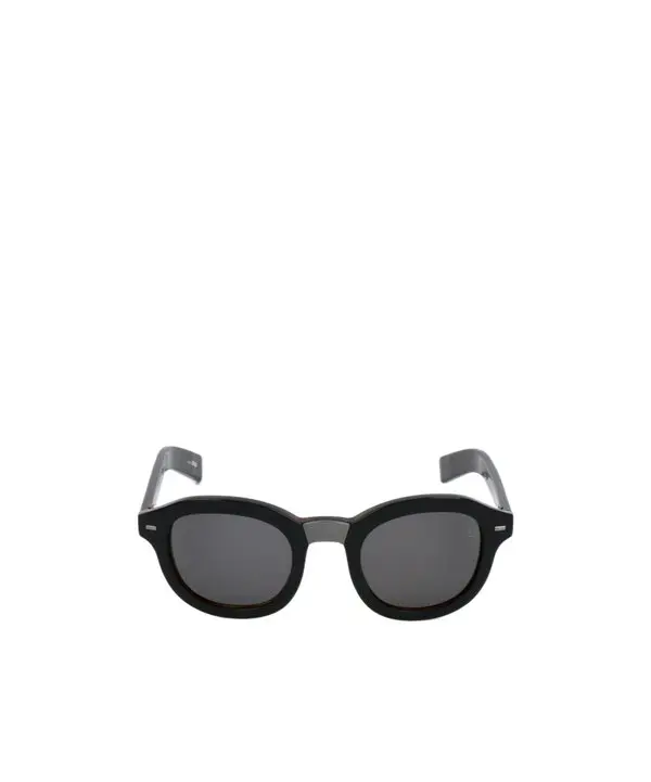 Zegna Full Rim Round Frame Sunglasses - Gray