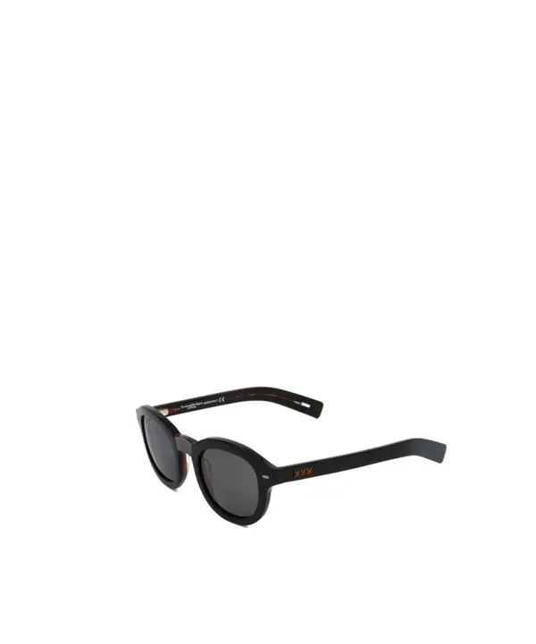 Zegna Full Rim Round Frame Sunglasses - Gray