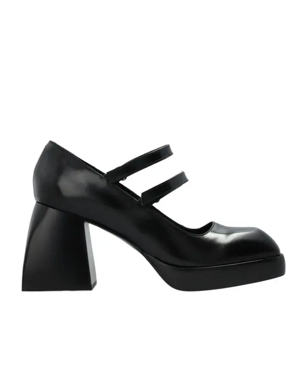 NODALETO Double Strap Block Heel Pumps