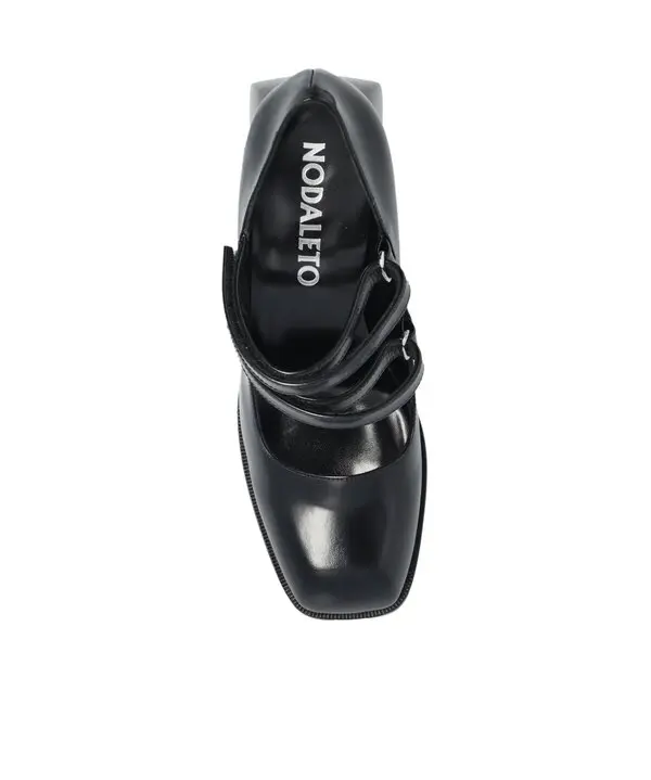 NODALETO Double Strap Block Heel Pumps
