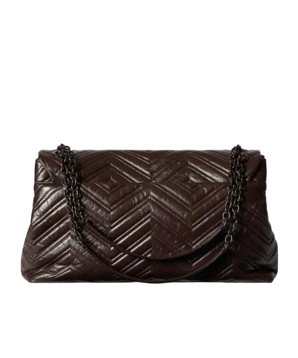 Gucci Gg Marmont Maxi Shoulder Bag - Dark Brown