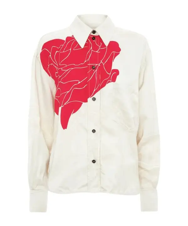 Victoria Beckham Cropped Long Sleeve Shirt - White