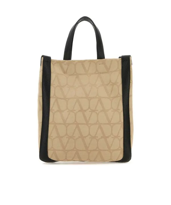 Valentino Garavani All-over Logo Patterned Tote Bag - Nude