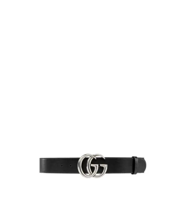 Gucci Wide Belt With Double G Buckle - Black