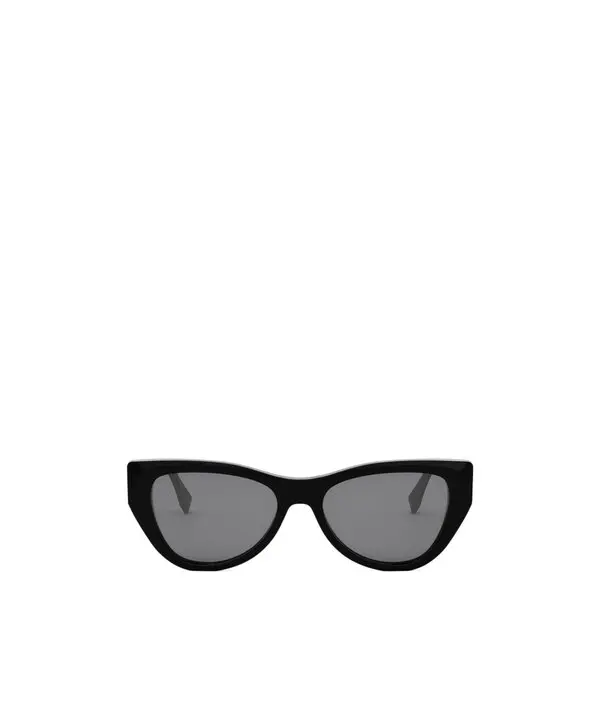 Fendi Full Rim Cat Eye Sunglasses With Temple Logo Details - Black