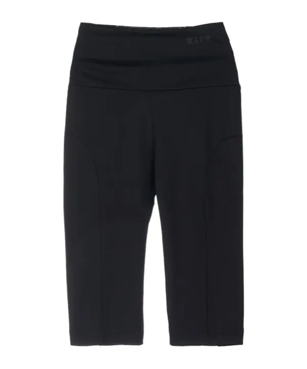 MSGM Logo-print High-waist Stretch Shorts - Black