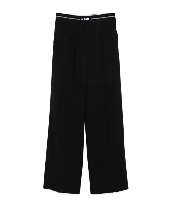 MSGM Logo Waistband Tailored Trousers