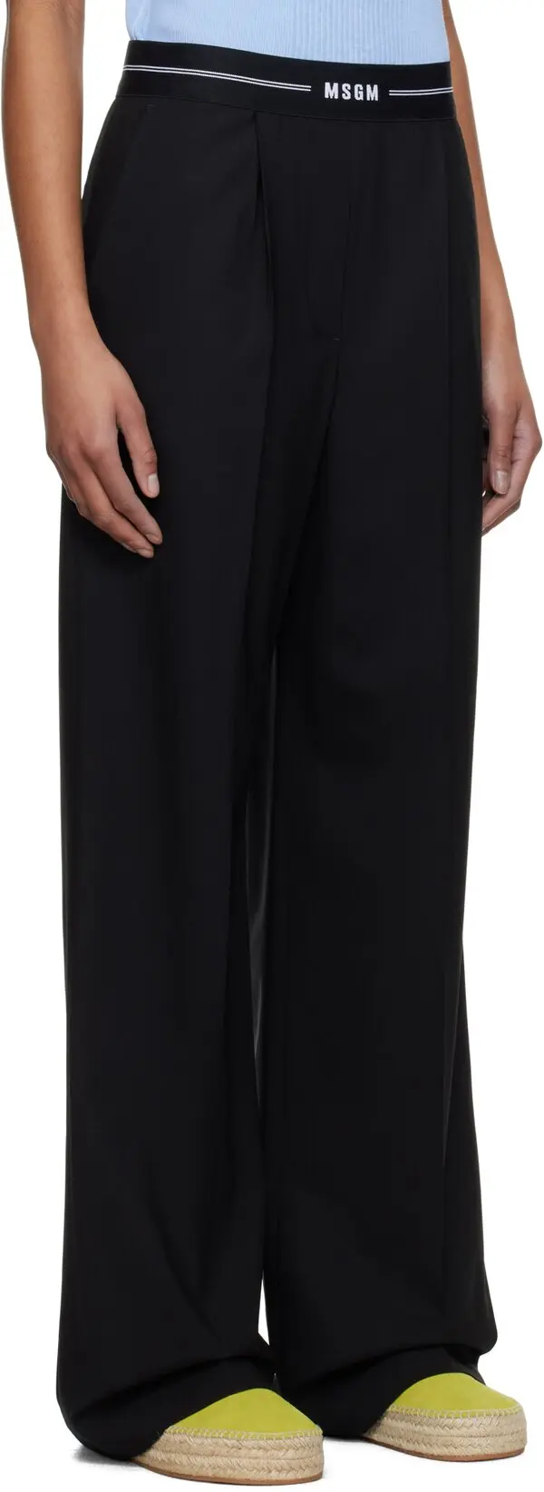 MSGM Logo Waistband Tailored Trousers